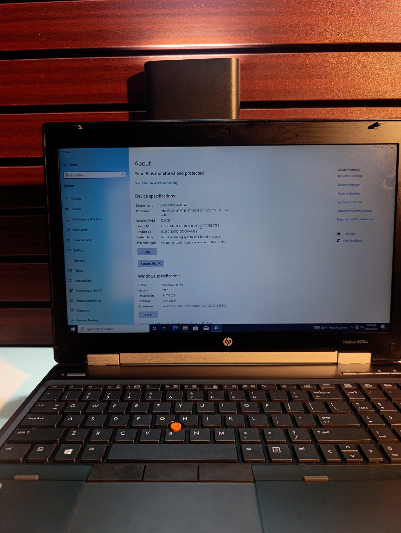 HP Elitebook 8570w Workstation – Core i7 – 12GB Ram – 1TB SSD – 2GB ...
